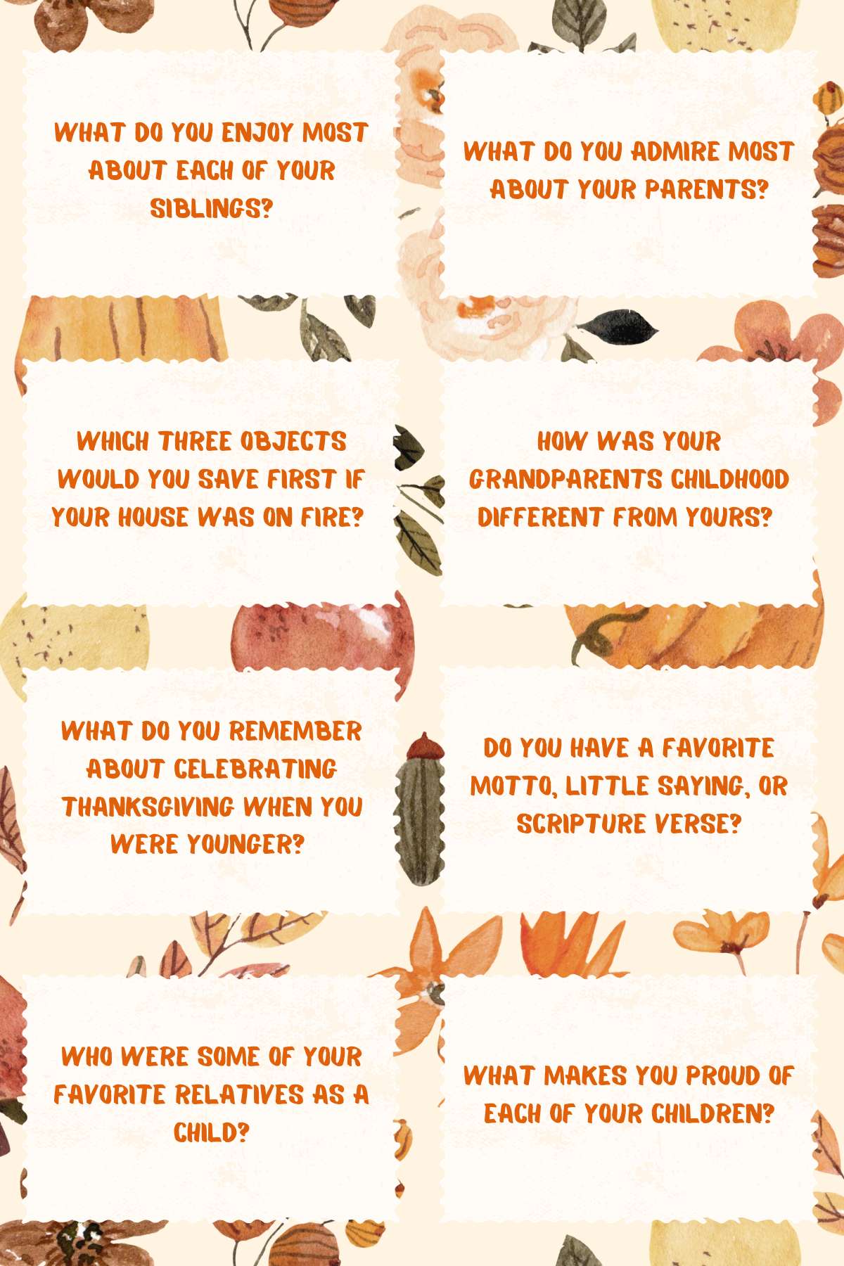 Thanksgiving Dinner Conversation Cards - Free Printable - Heritage Point